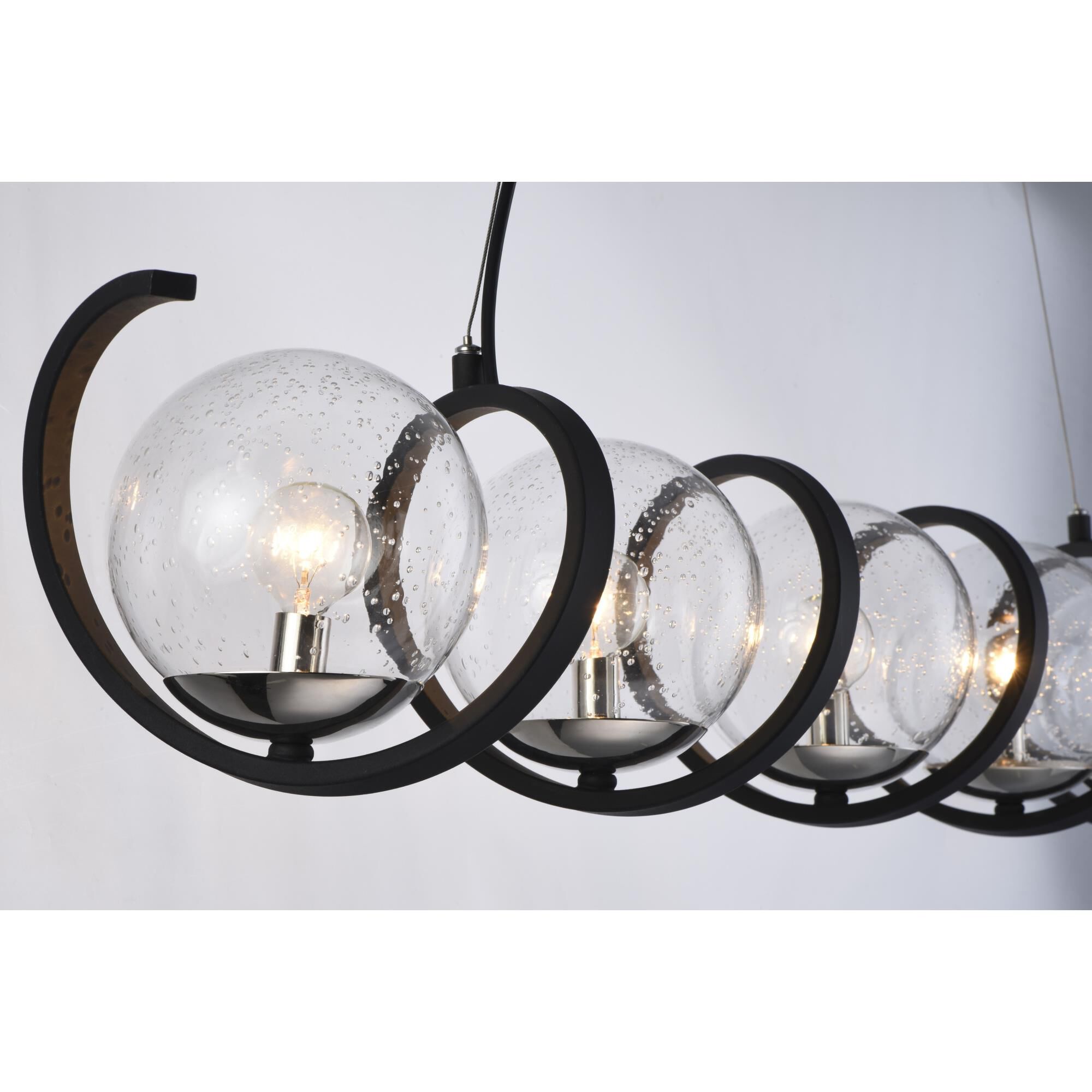 Curlicue 49 Inch 5 Light Linear Suspension Light | Capitol Lighting