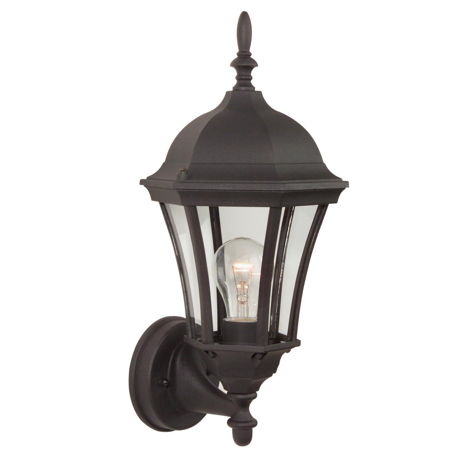 Curved Glass 17 Inch Tall 1 Light Outdoor Wall Light | Capitol Lighting