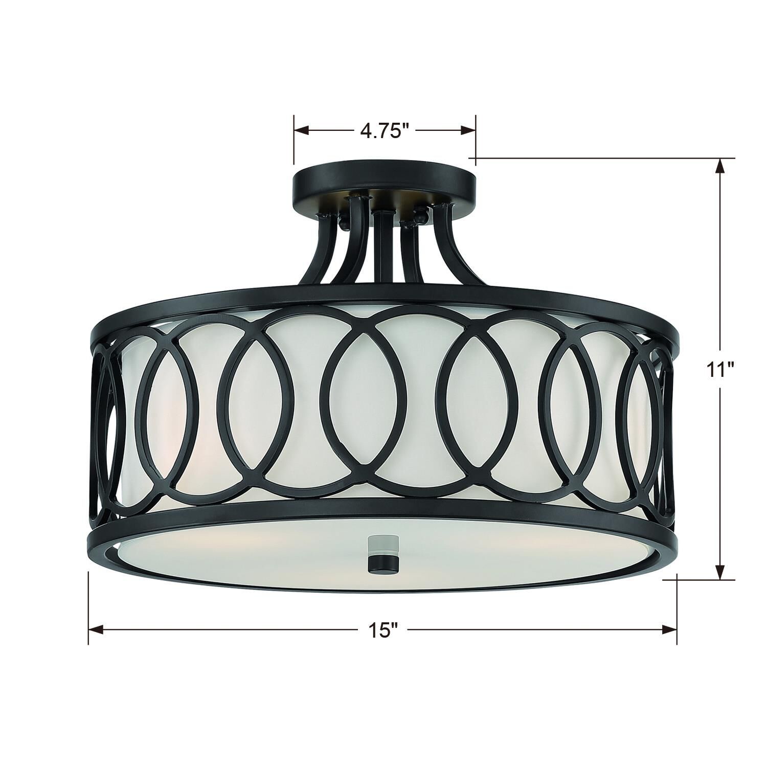 Libby Langdon Graham 15 Inch 3 Light Semi Flush Mount | Capitol Lighting