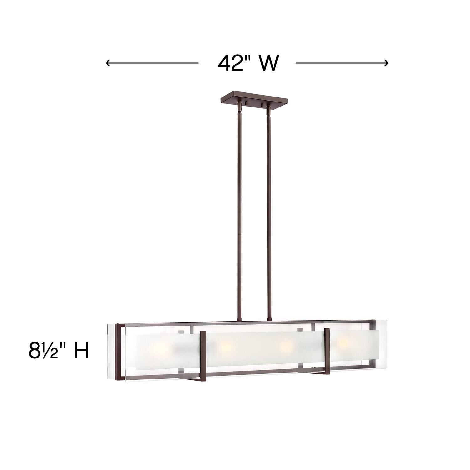 Latitude 42 Inch 4 Light Linear Suspension Light | Capitol Lighting