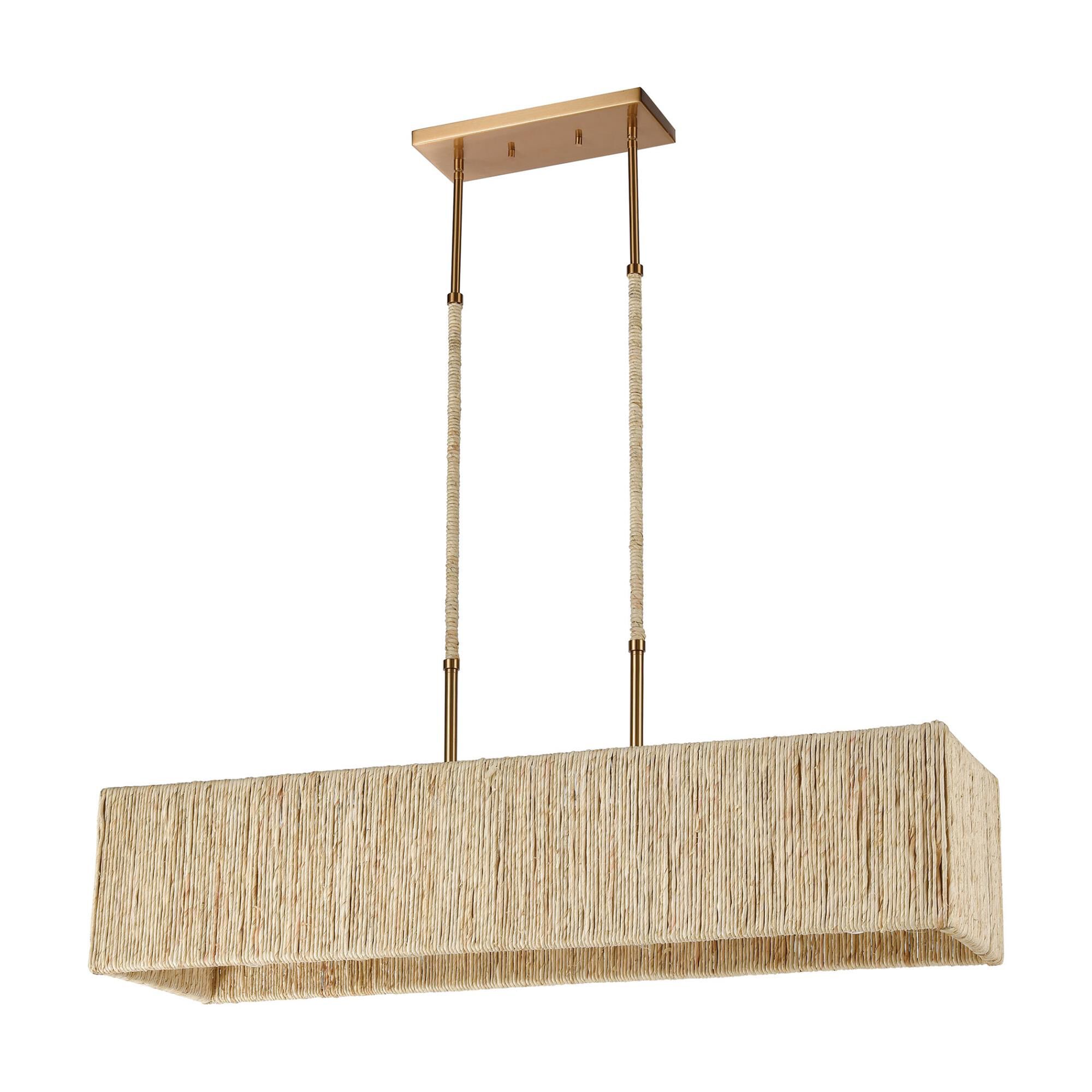 Abaca 40 Inch 5 Light Linear Suspension Light | Capitol Lighting