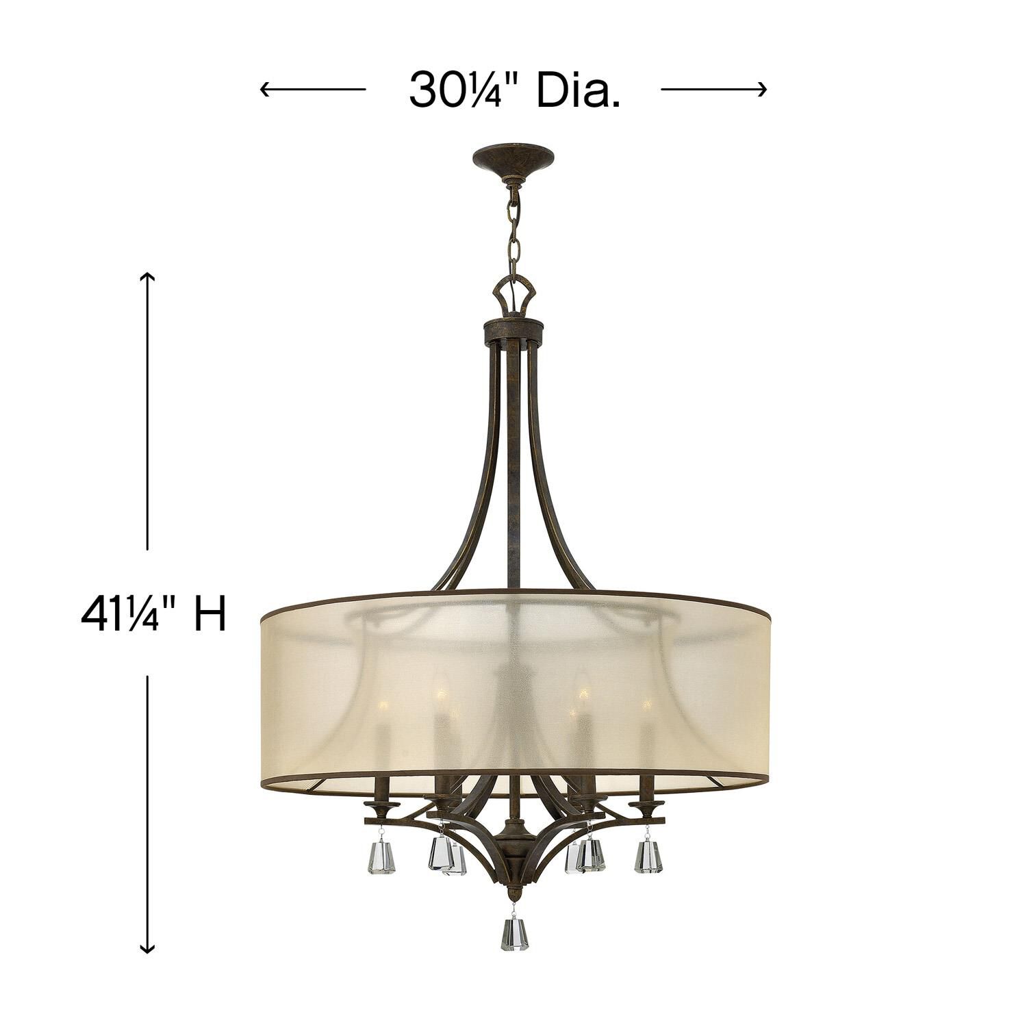 Mime 30 Inch 6 Light Chandelier | Capitol Lighting