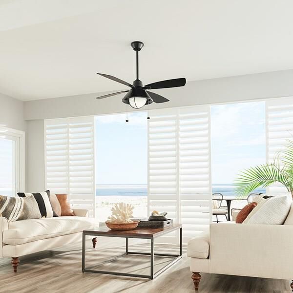 Seaside Outdoor Rated 54 Inch Ceiling Fan with Light Kit | Capitol Lighting