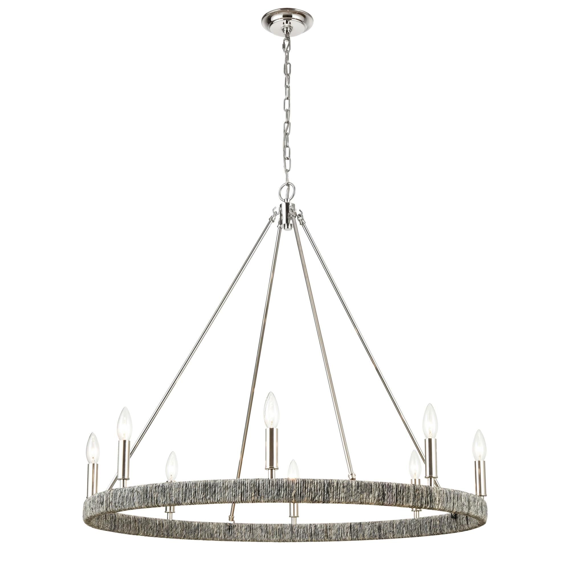 Abaca 36 Inch 8 Light Chandelier | Capitol Lighting