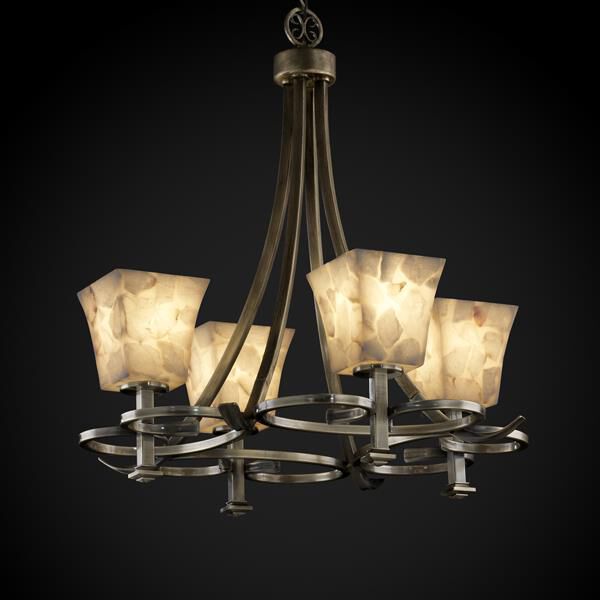Alabaster Rocks Arcadia 24 Inch 4 Light Chandelier | Capitol Lighting