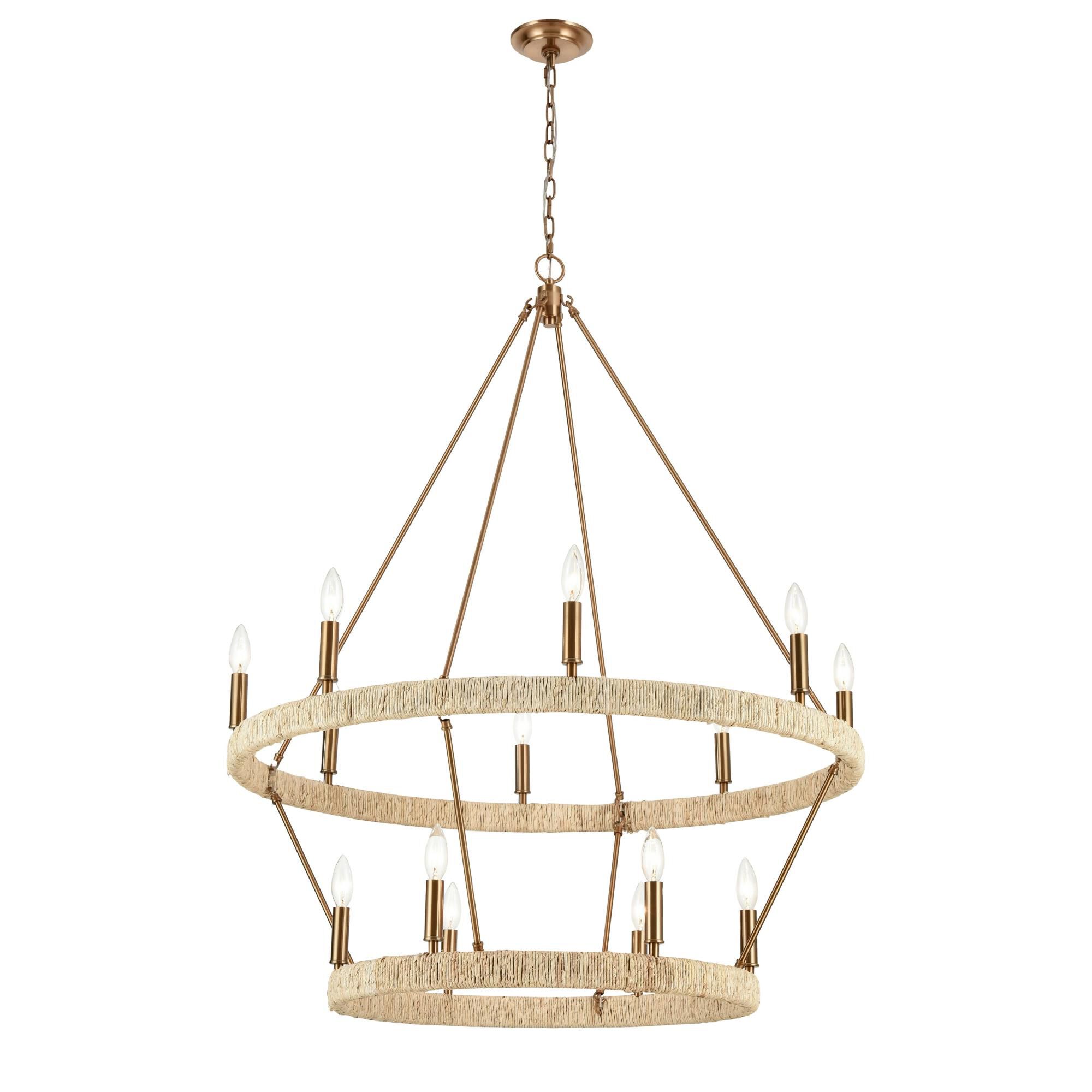 Abaca 36 Inch 14 Light Chandelier | Capitol Lighting