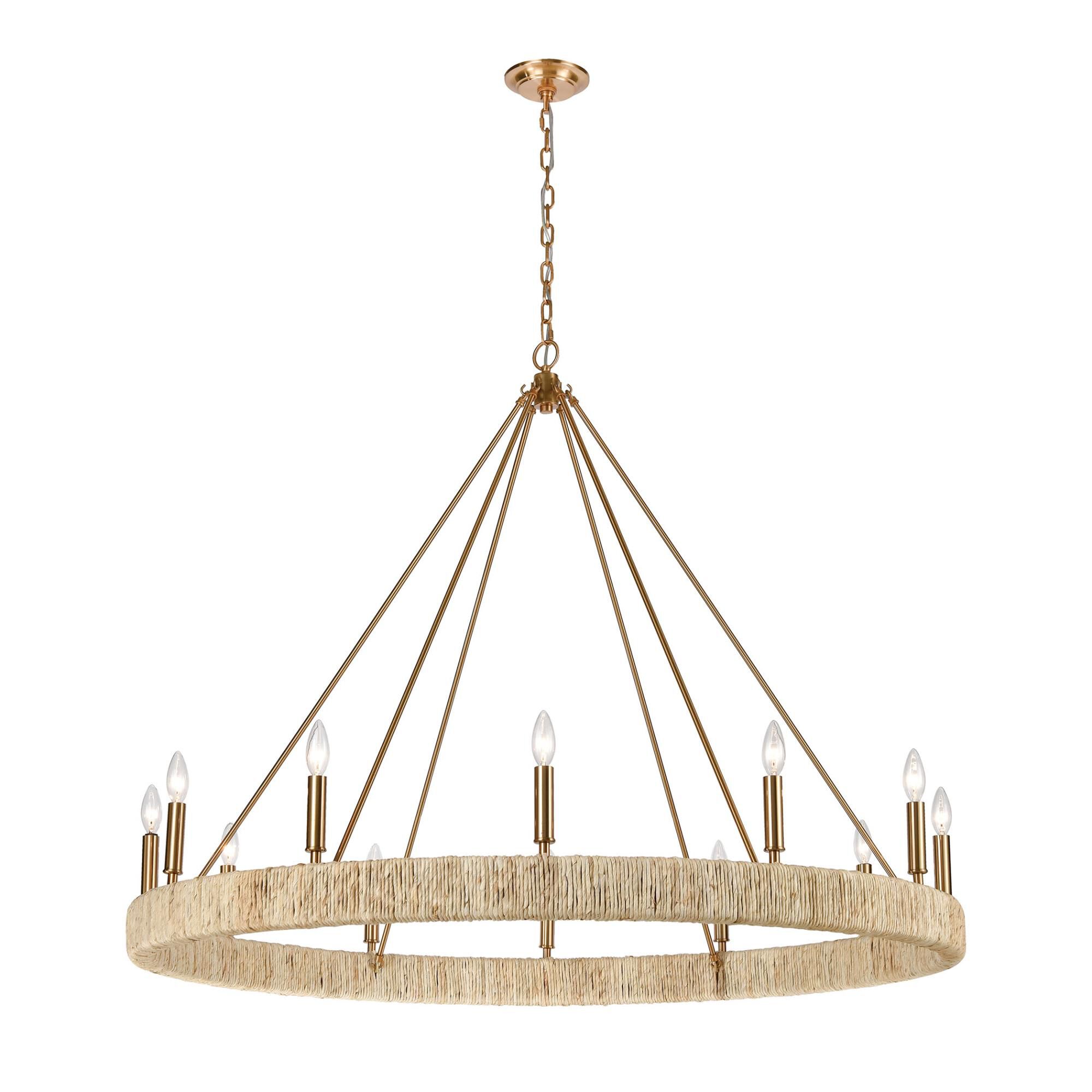 Abaca 48 Inch 12 Light Chandelier | Capitol Lighting