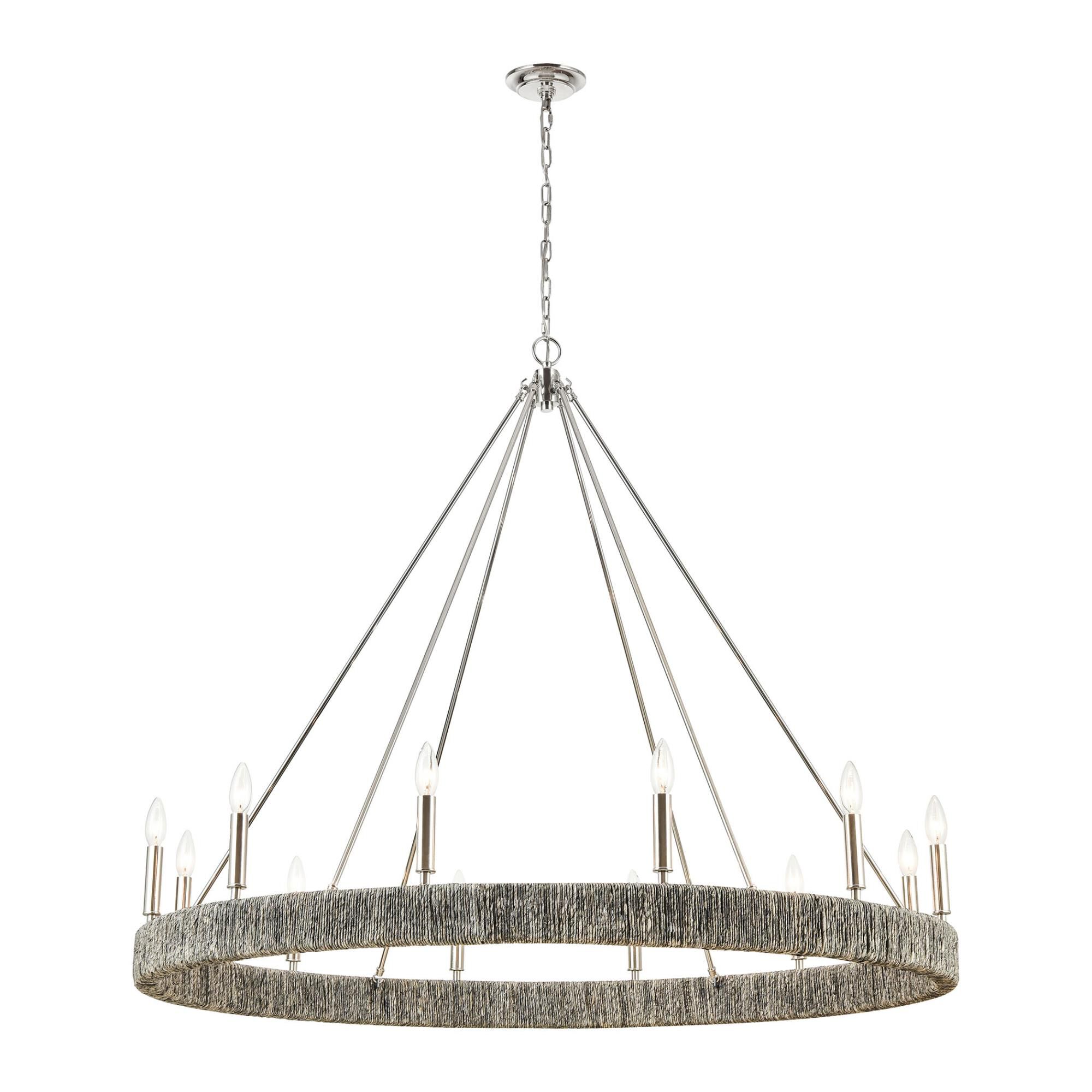 Abaca 48 Inch 12 Light Chandelier | Capitol Lighting