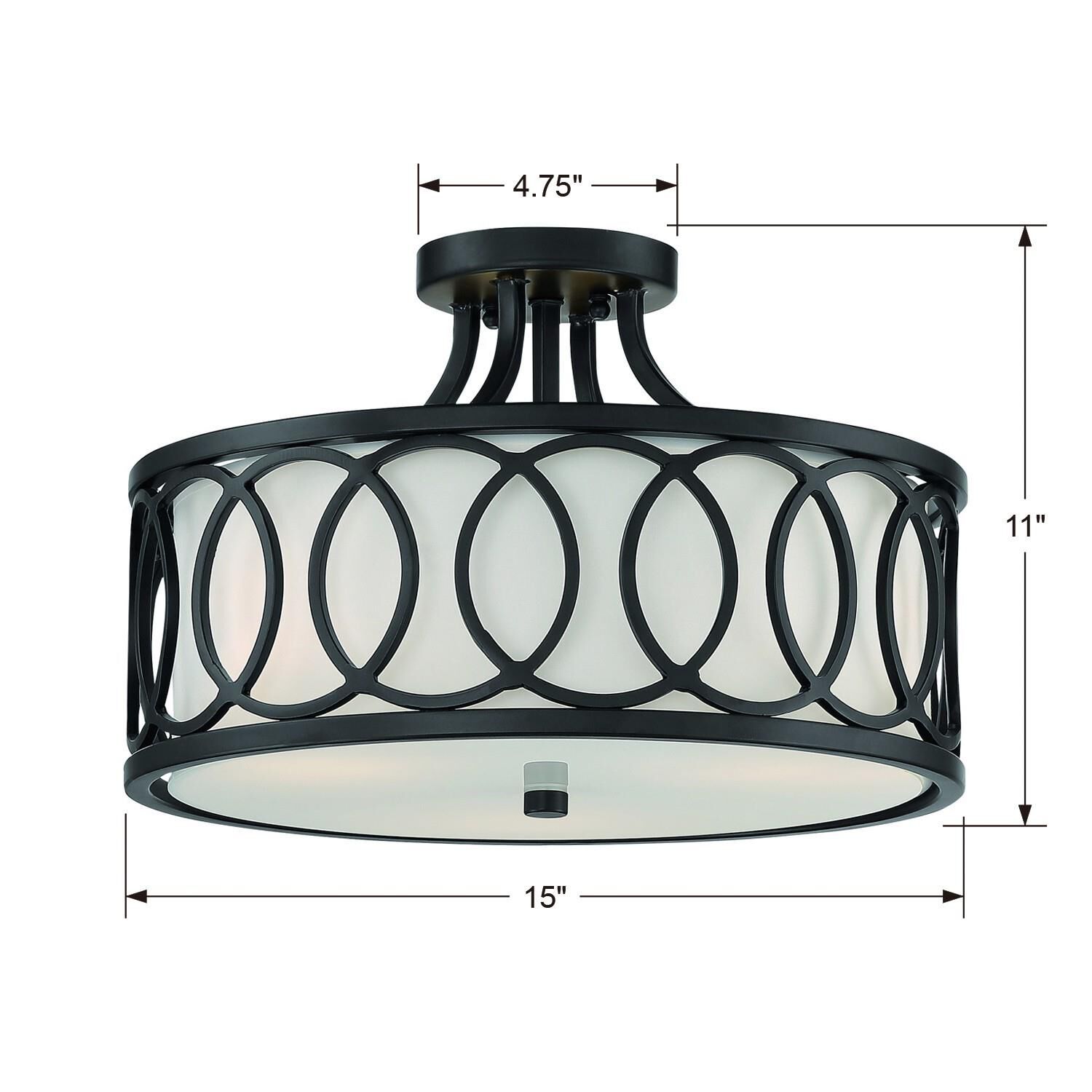 Libby Langdon Graham 15 Inch 3 Light Semi Flush Mount | Capitol Lighting