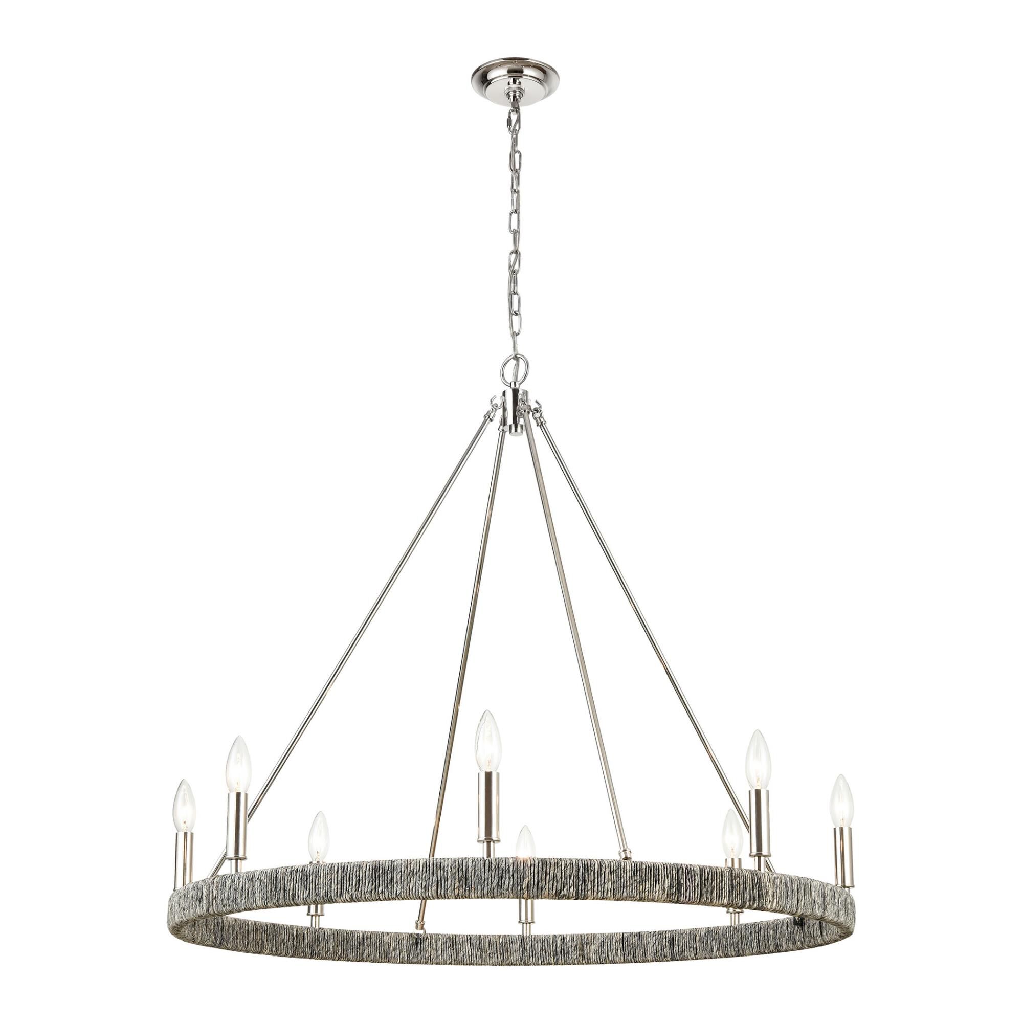 Abaca 36 Inch 8 Light Chandelier | Capitol Lighting