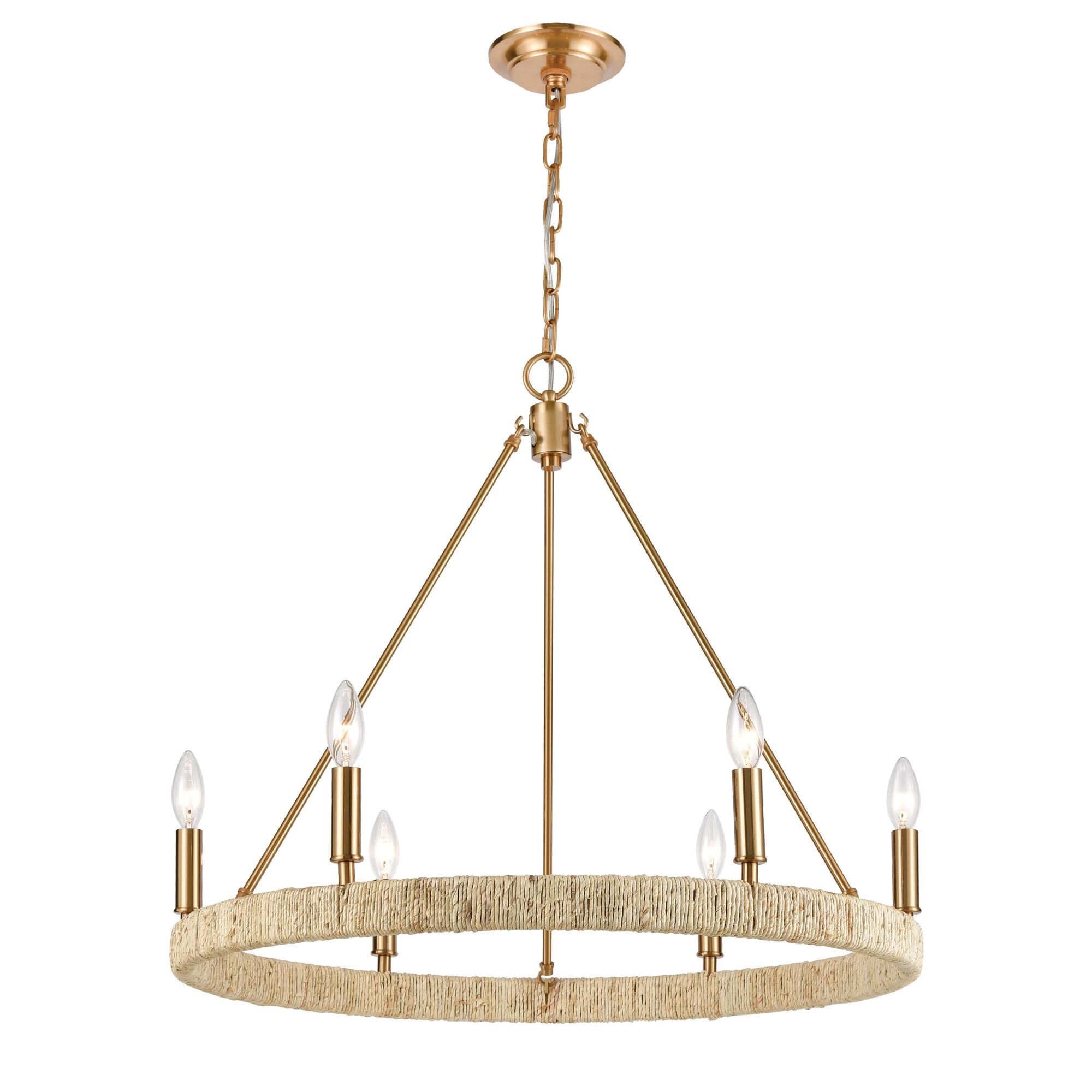 Abaca 27 Inch 6 Light Chandelier | Capitol Lighting